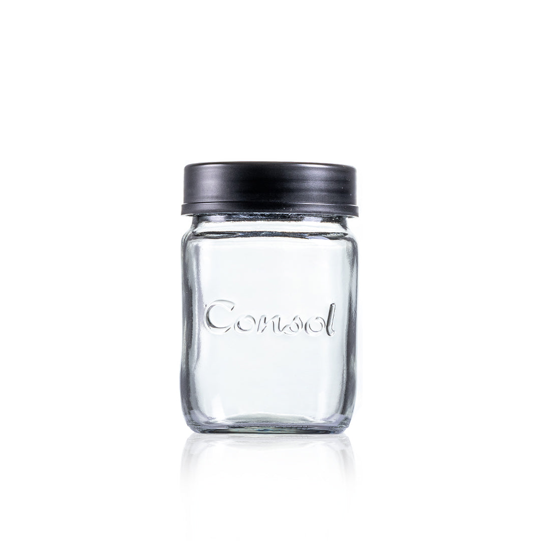 Consol Glass Preserve Jar 250ml with Black Lid — The Consol Shop Woodmead