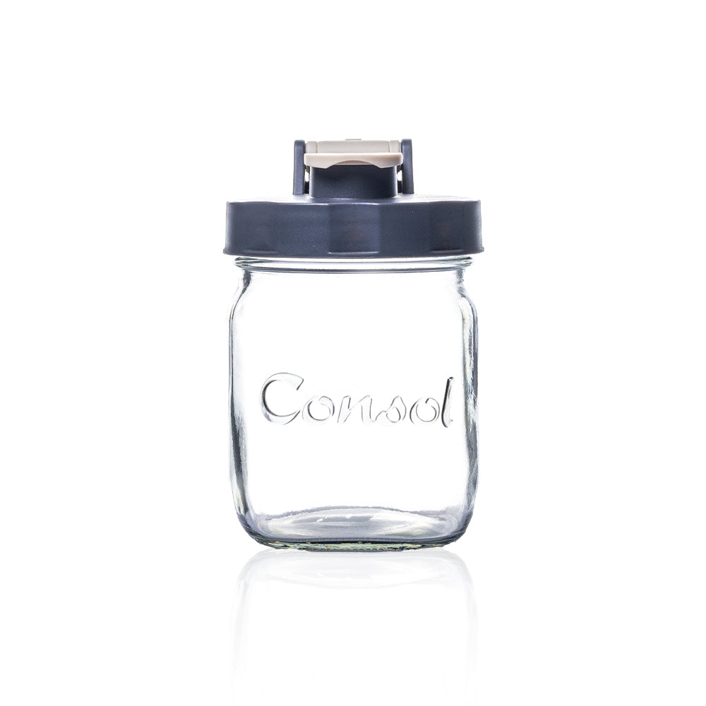 Consol Glass preserve Jar with Sand Flip Top Lid 500ml — The Consol ...