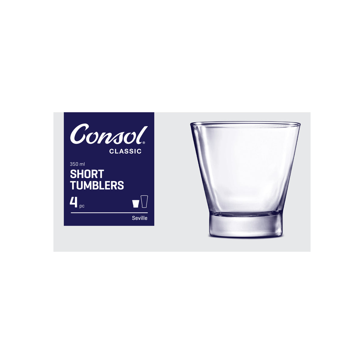 Consol Glass Seville Whiskey Tumbler 350ml 4 Pack – The Consol Shop ...