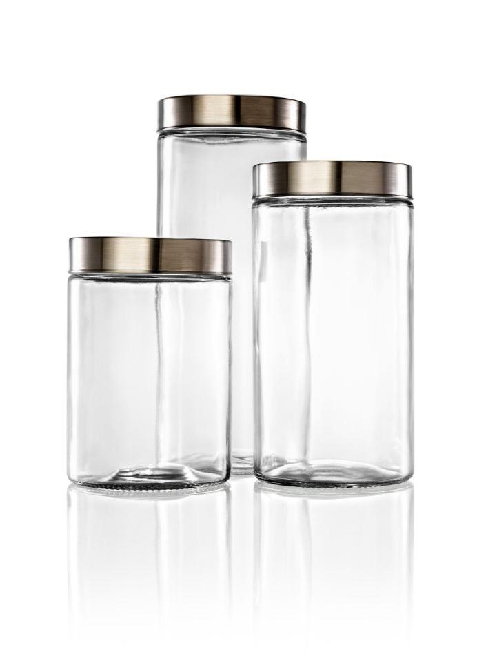 Consol Glass Chicago Cannister Set 3 Piece — The Consol Shop Woodmead