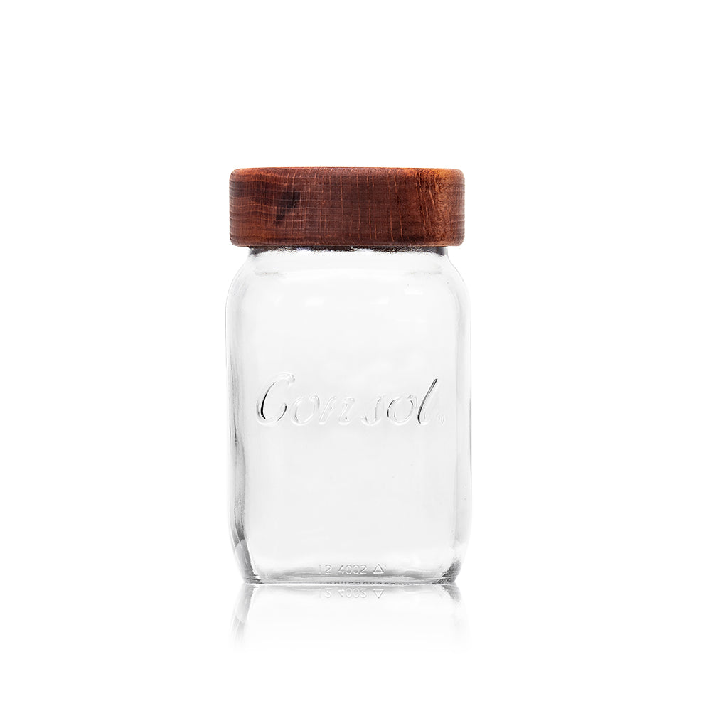 Consol Glass Preserve Jar 1000ml (1L) with Dark Wooden Lid — The Consol ...