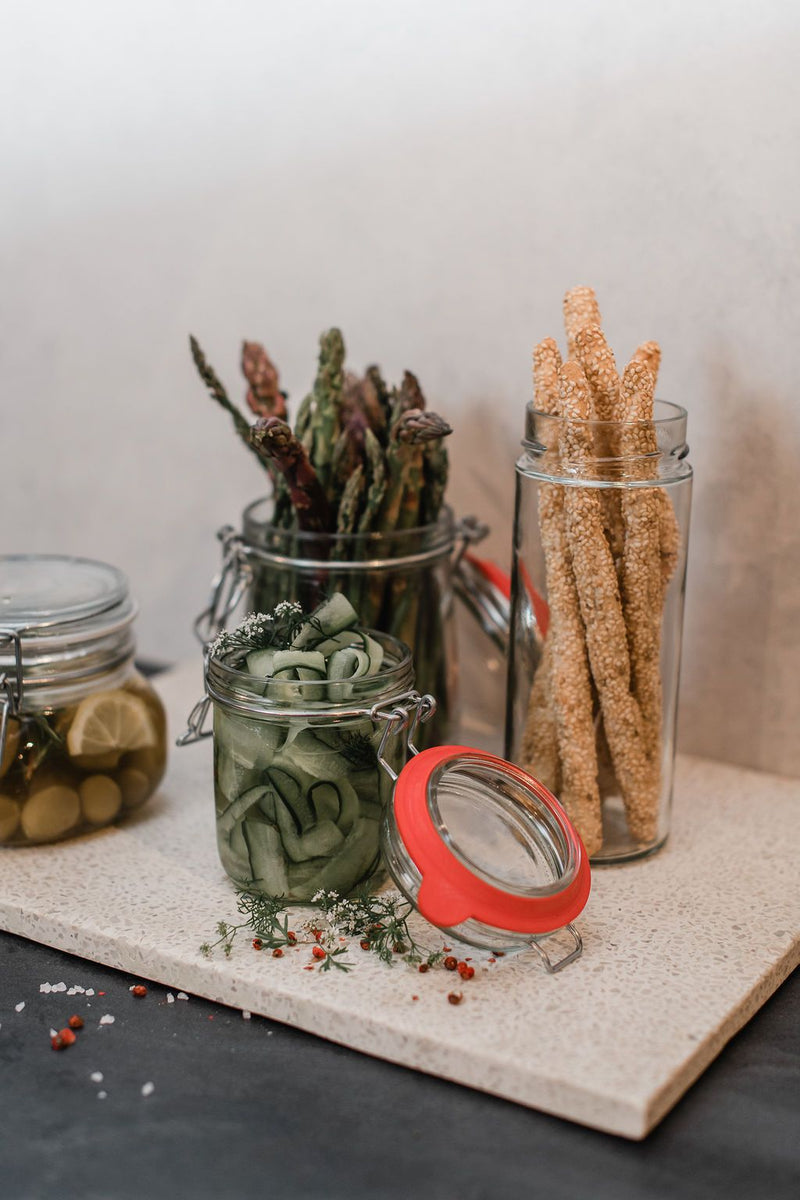 Vaso Ergo Glass Jar 580ml with Gold lid – The Consol Shop Woodmead